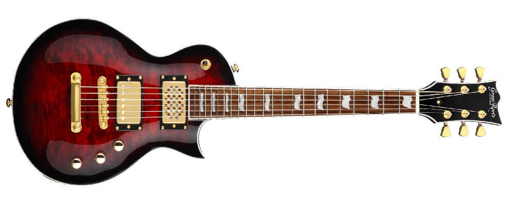 GrassRoots G-EC-MINI-STBCSB Electric Guitar, Pau Ferro FB, See Thru Black Cherry Sunburst